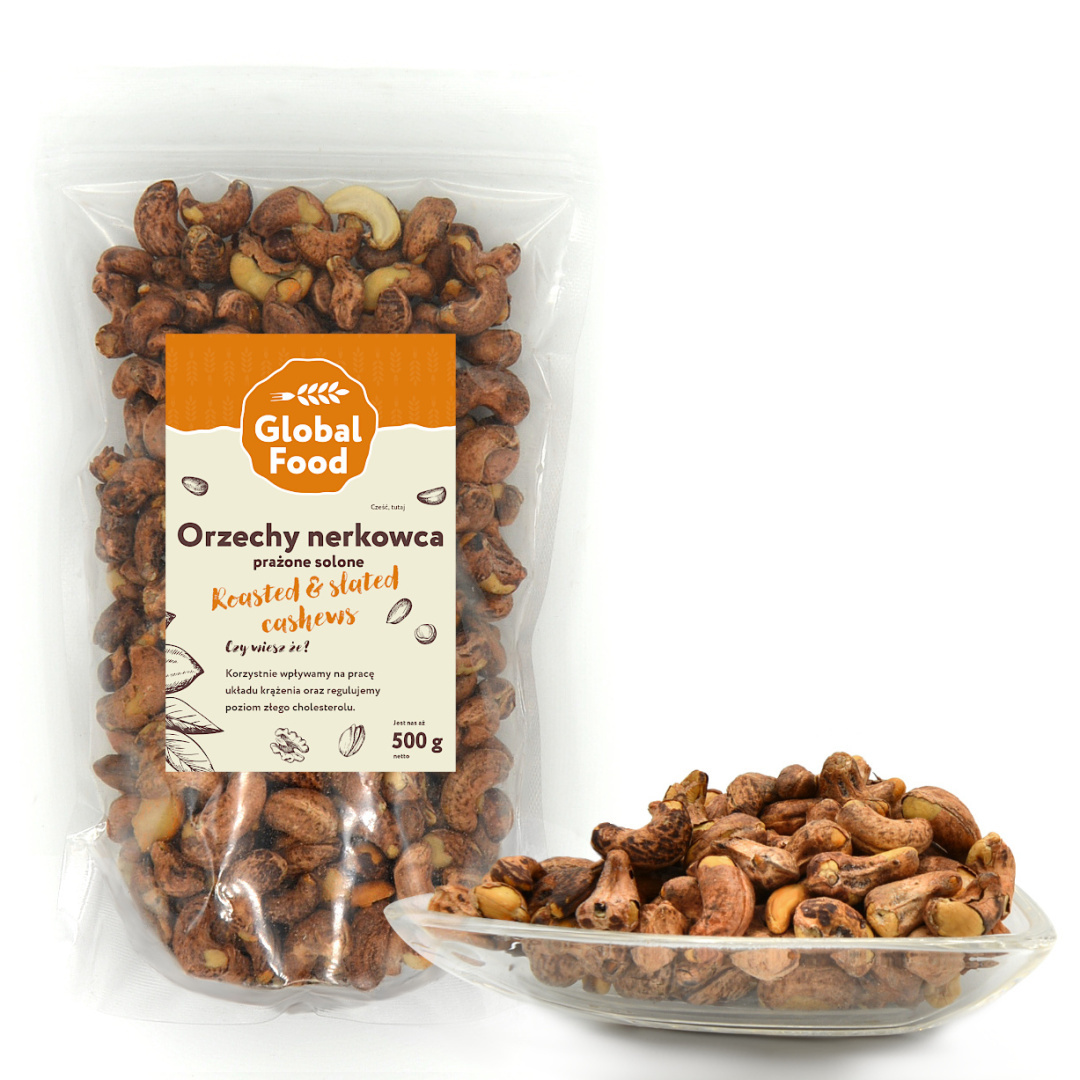 ORZECHY NERKOWCA PRAŻONE SOLONE W ŁUPINIE 500g - Global Food